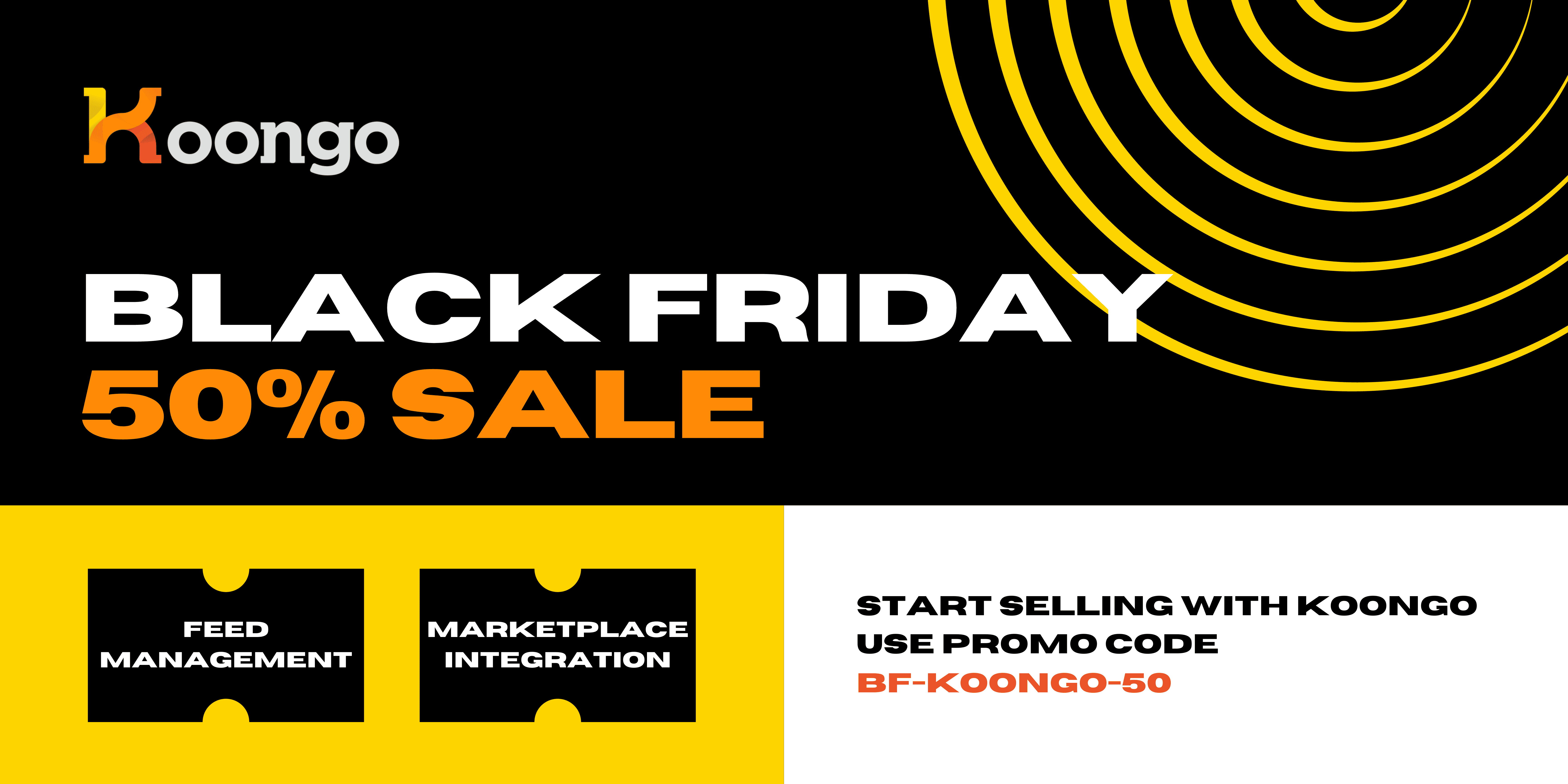 Black Friday: Get the first month of Koongo service with a 50% discount - Koongo
