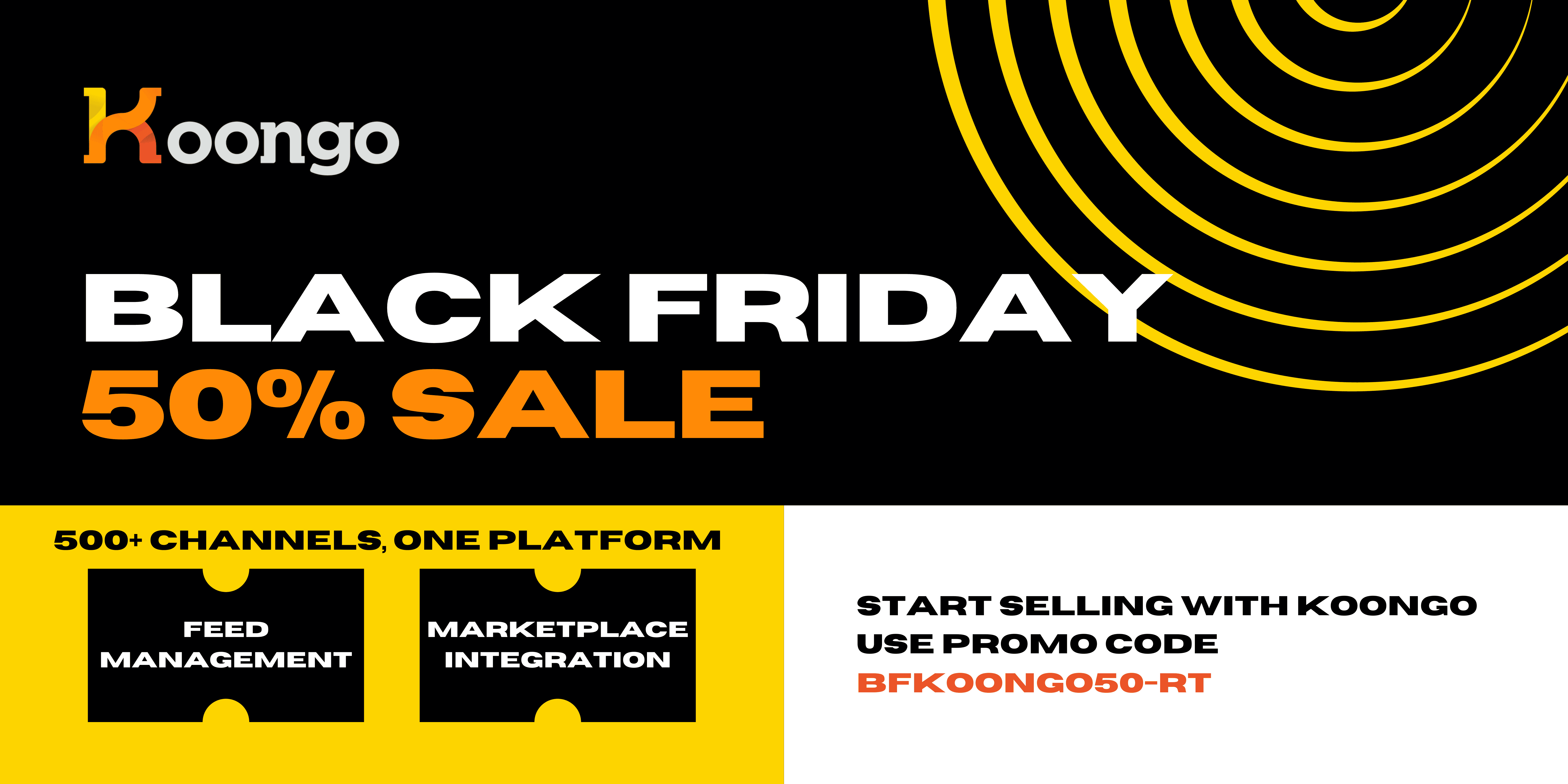 Black Friday: Get the first month of Koongo service with a 50% discount - Koongo